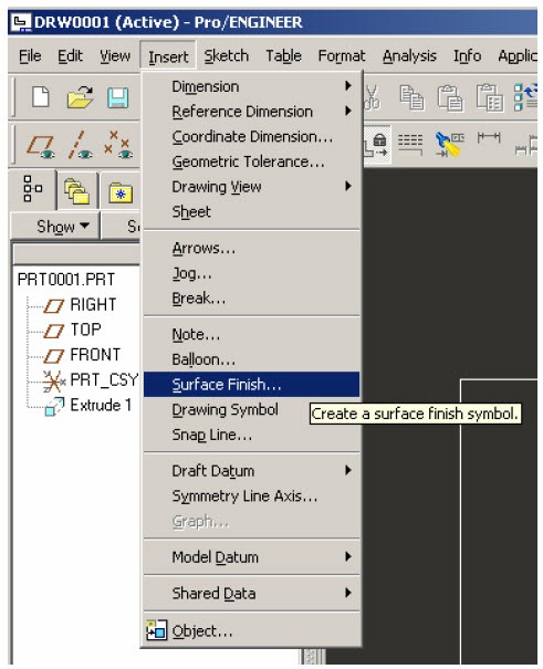 Creating Surface Finish Symbols for Casting – Pro/Engineer